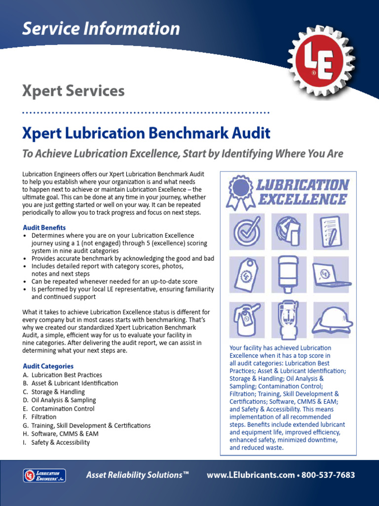 Xpert Lubrication Benchmark Audit Flyer | PDF | Audit