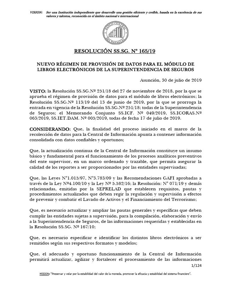 2019 07 30-Res SS - SG.N°165 19-Libros Electronicos | PDF | Reaseguro ...