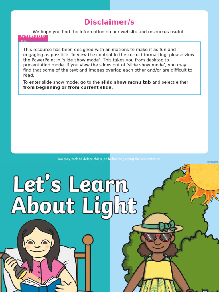 Sources of Light PPT - 1st Grade | PDF