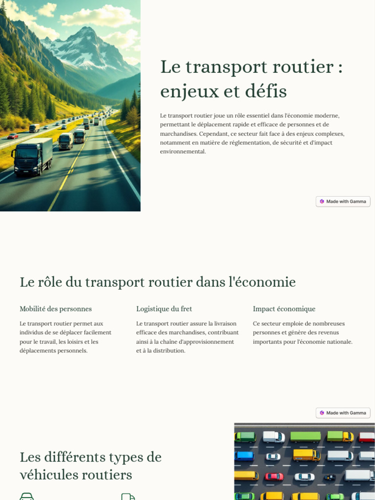 Enjeux et défis du transport routier | PDF | Transport | Logistique