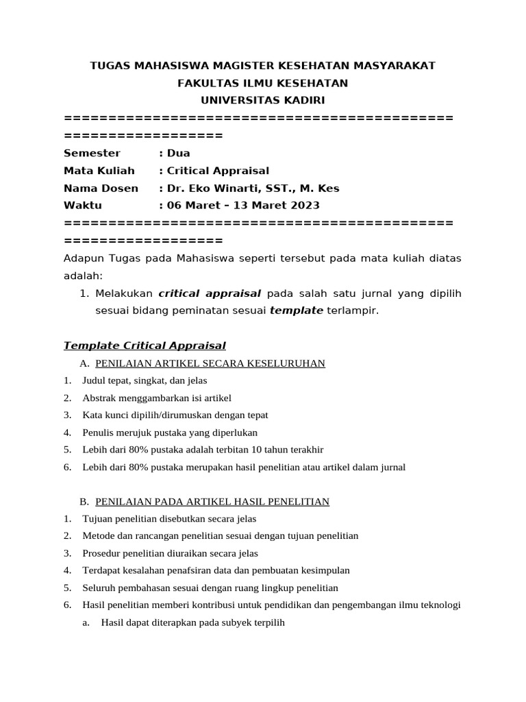 Eka Menik Setiani Critical Aprasial | PDF