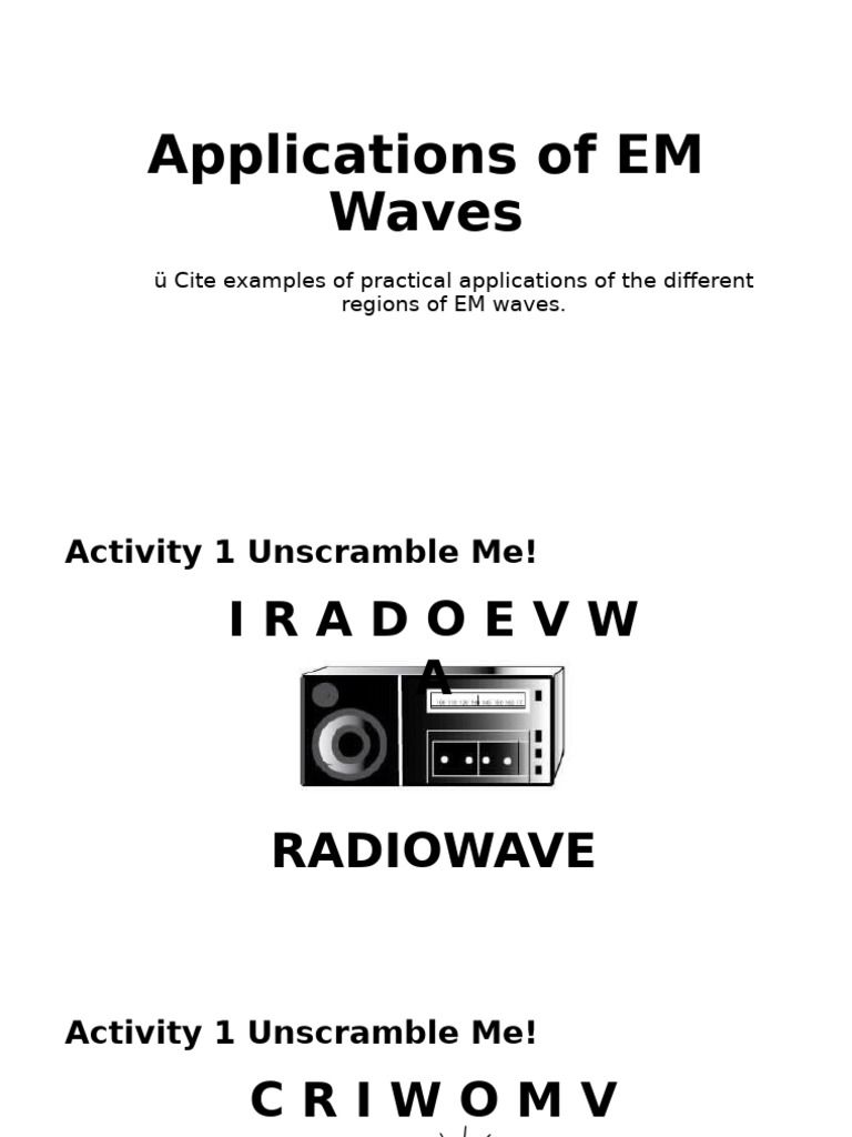 2applications of EM Waves | PDF | Radio | Electromagnetic Radiation