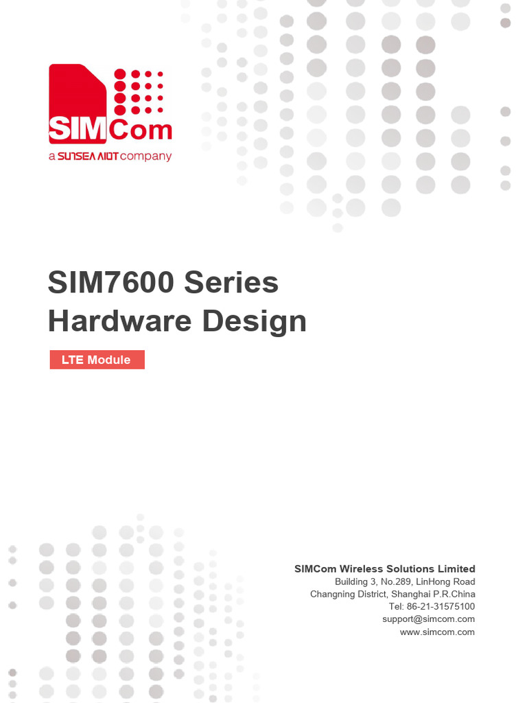 SIM7600 Series Hardware Design | PDF | Power Supply | Lte ...