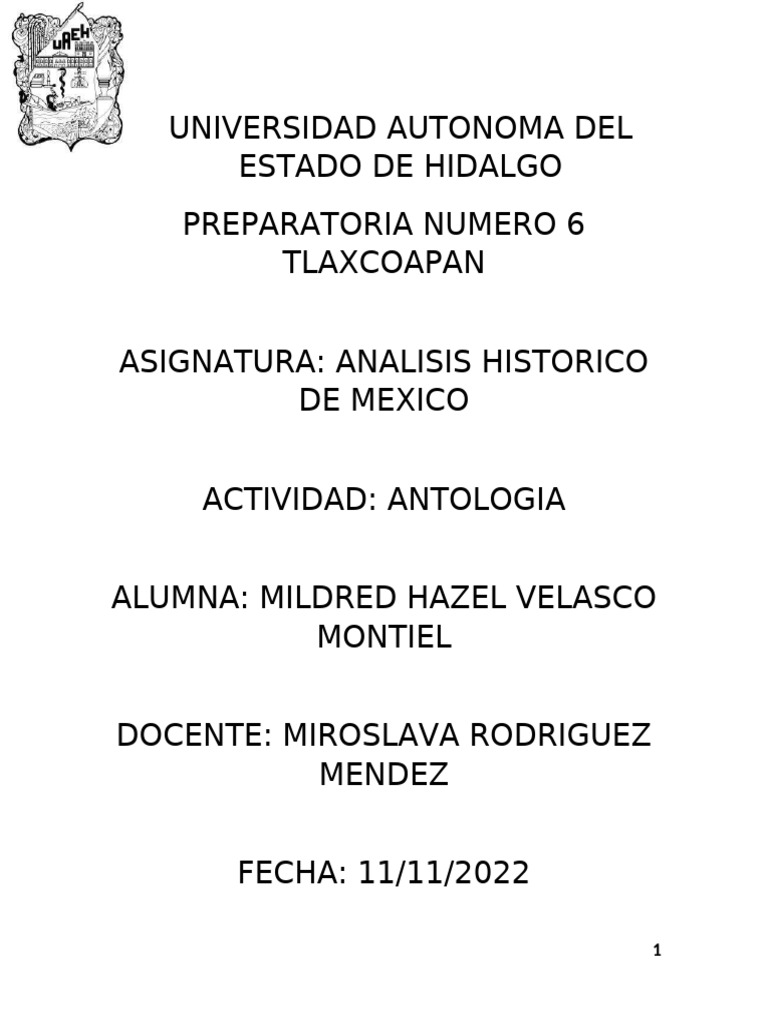 Antologia Presidentes Mildred Hazel Velasco Montiel | PDF | México ...