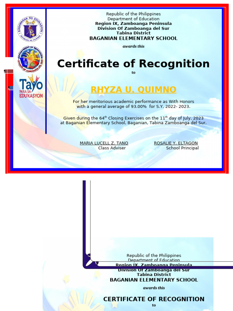 Certificate of Honors | PDF