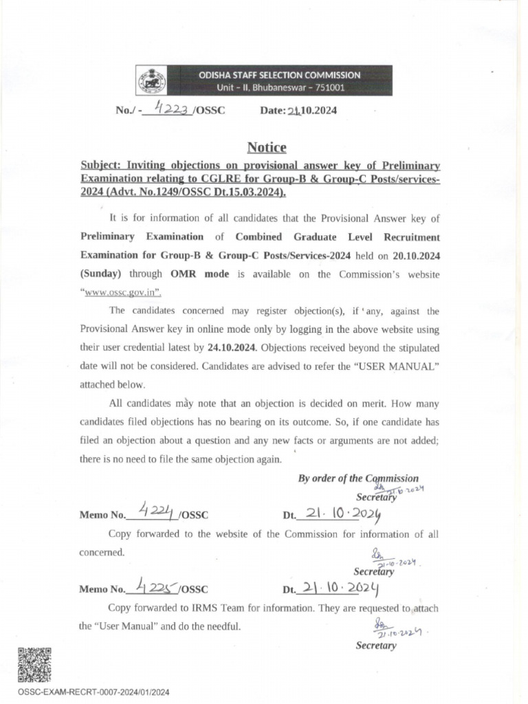 Notice CGL-2024 | PDF