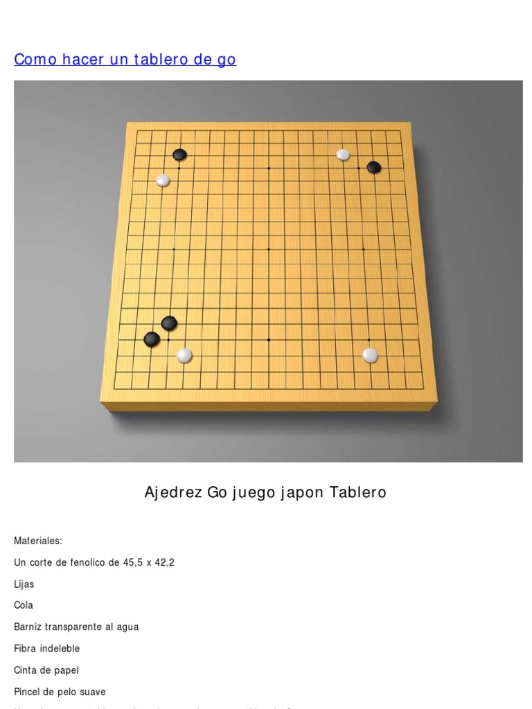 Hacer Un Tablero de GO | PDF | Papel | Madera