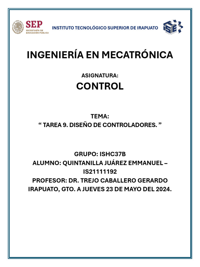 Diseño de Controladores | PDF | Diseño | Matemáticas Aplicadas