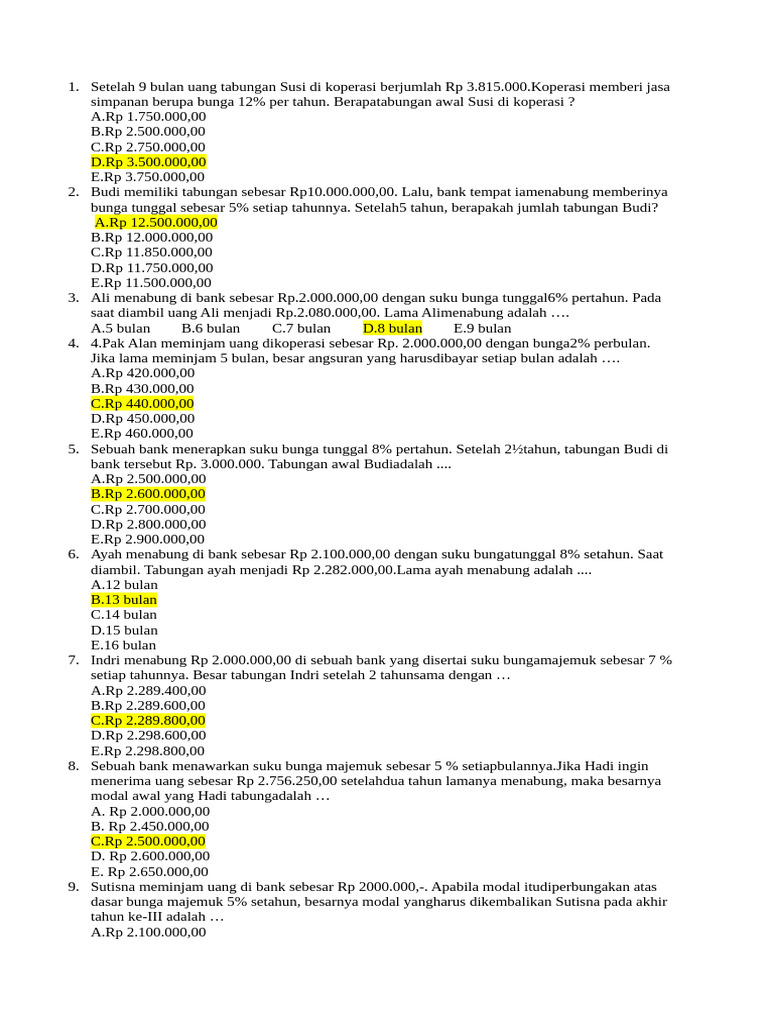 SOAL BUNGA DAN ANUITAS | PDF