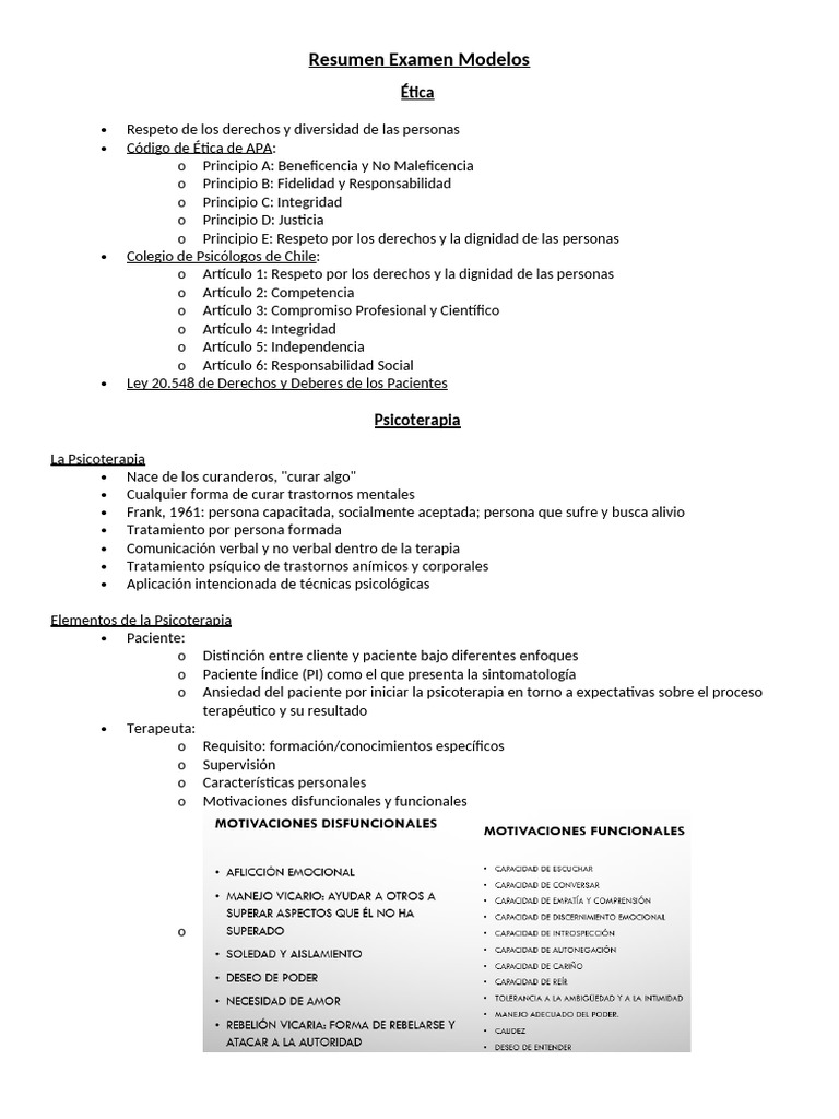 Resumen Ramo de Psicología "Modelos de Intervención" | PDF | Psicoterapia | Suicidio