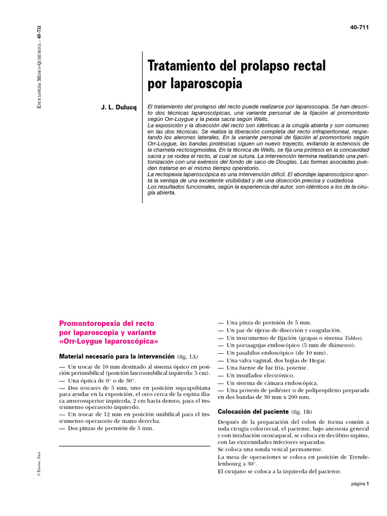 Tratamiento Del Prolapso Rectal Laparos | PDF | Medicina CLINICA