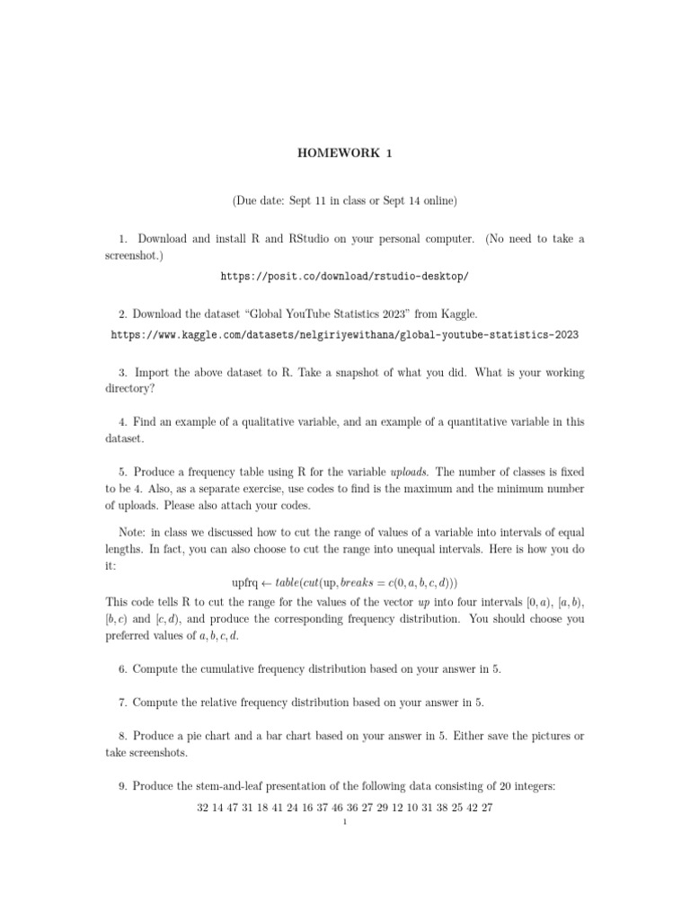 Homework 1: Cut, Breaks C, A, B, C, D, A A, B B, C C, D A, B, C, D | PDF | Statistical Theory ...