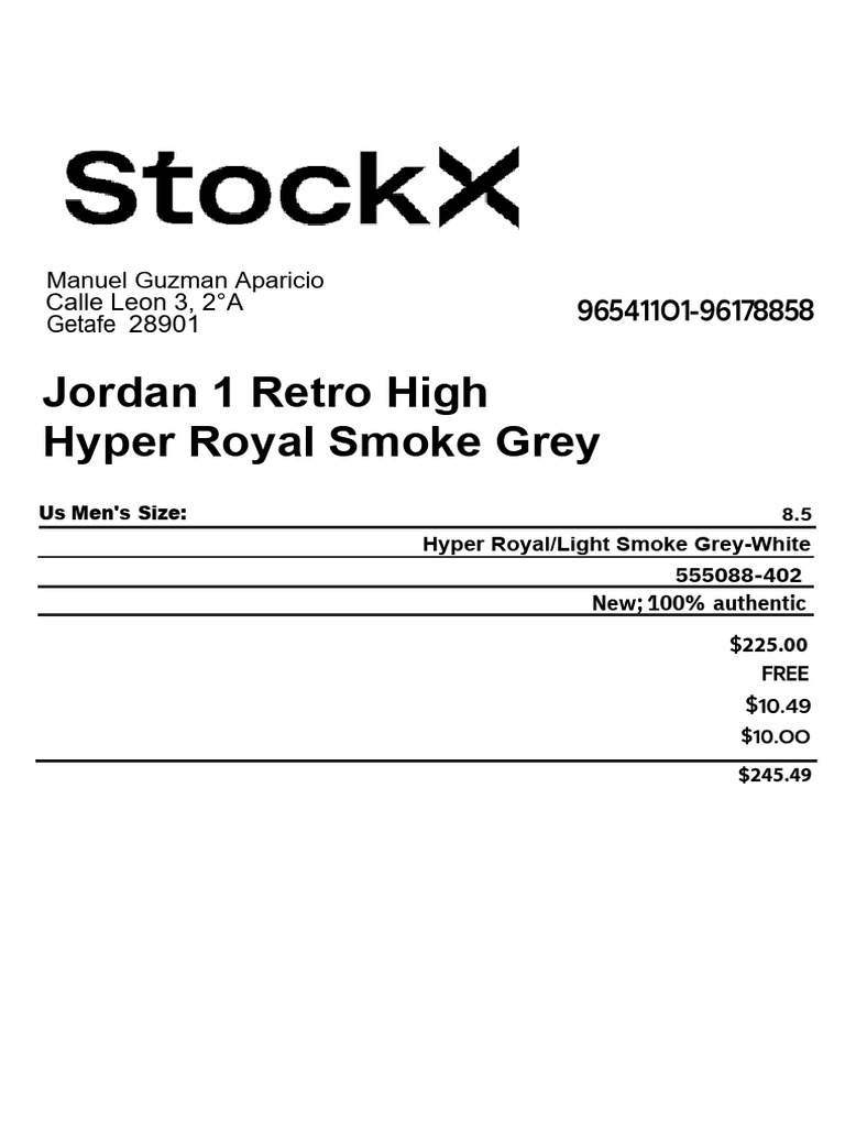 Sneaker Purchase Invoice | PDF