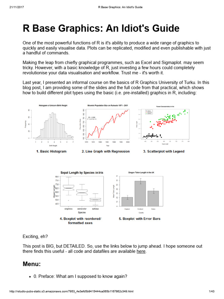 R Base Graphics - An Idiot's Guide | PDF | Coefficient Of Determination | Statistical Analysis