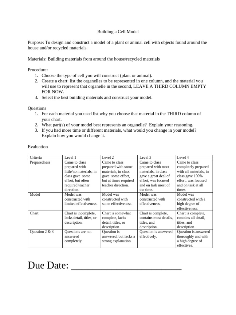 Building A Cell Model | PDF | Career & Growth | Language Arts & Discipline