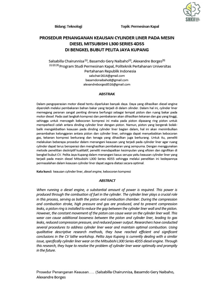 Penanganan Keausan Cylinder Liner Diesel | PDF | Teknologi & Rekayasa