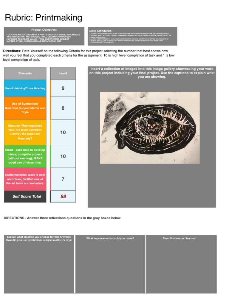 Open Printmaking+Rubric | PDF | Emotions | Cognitive Science