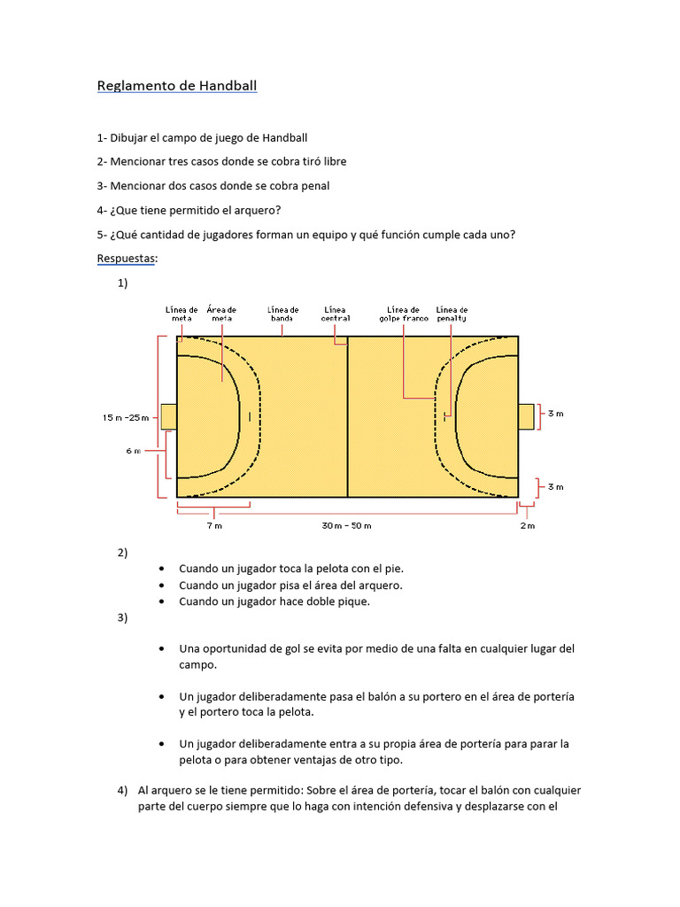 Reglamento de Handball | PDF | Deportes | Deportes de equipo