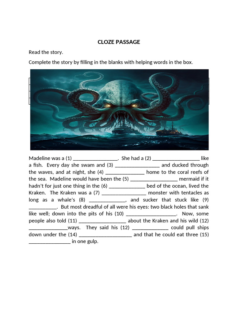 CLOZE PASSAGE | PDF