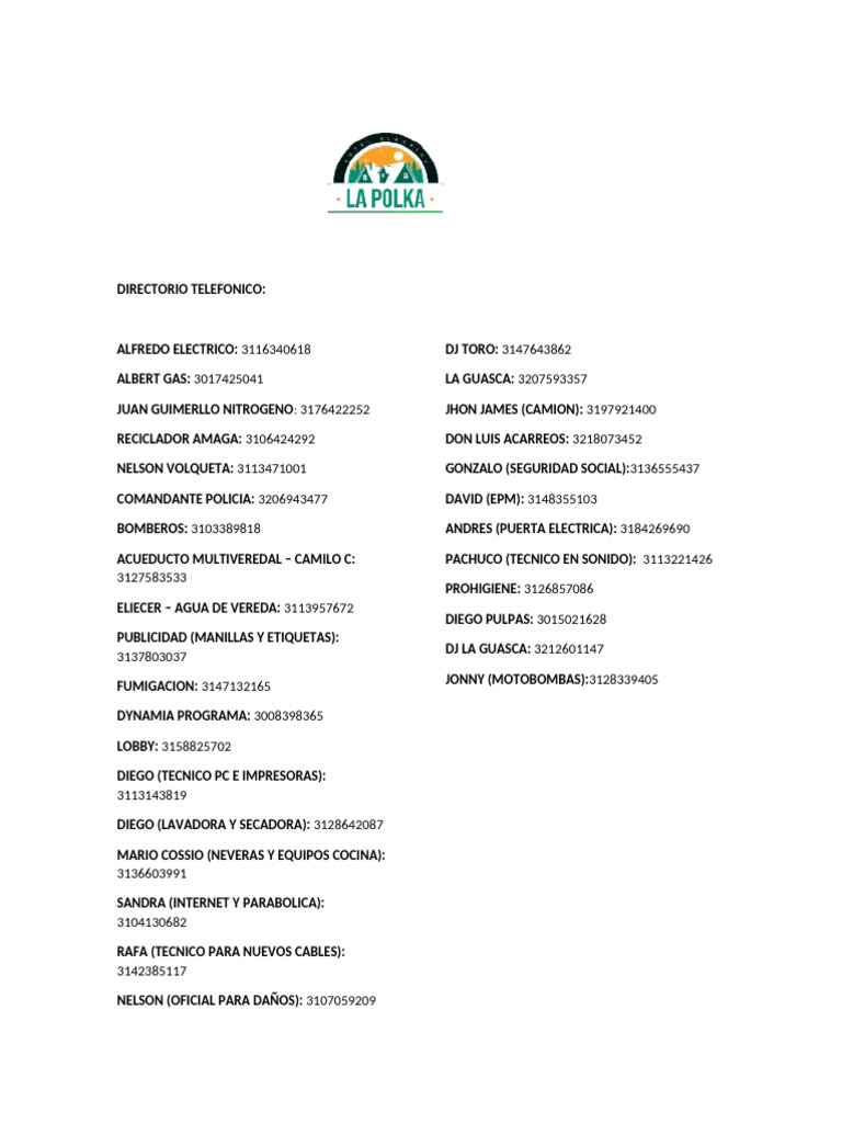 Directorio Telefónico de Servicios Locales | PDF