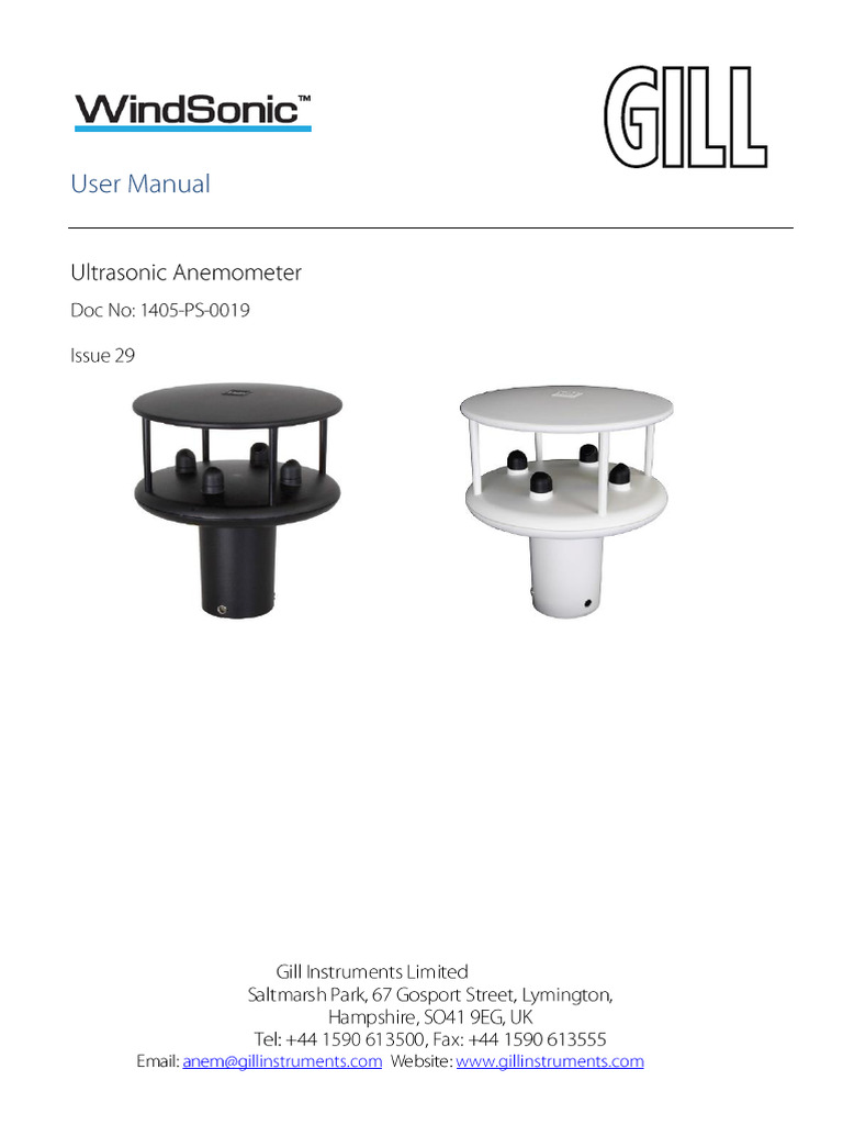 1405-PS-0019 WindSonic GPA Manual Issue 29 | PDF | Wind Speed | Speed