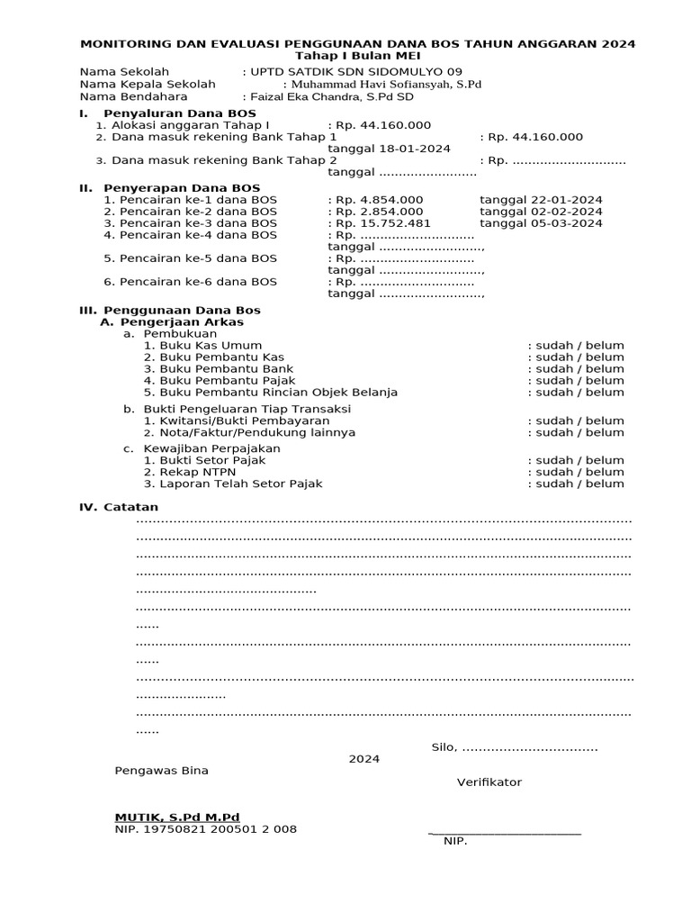 Lembar Pengecekan | PDF