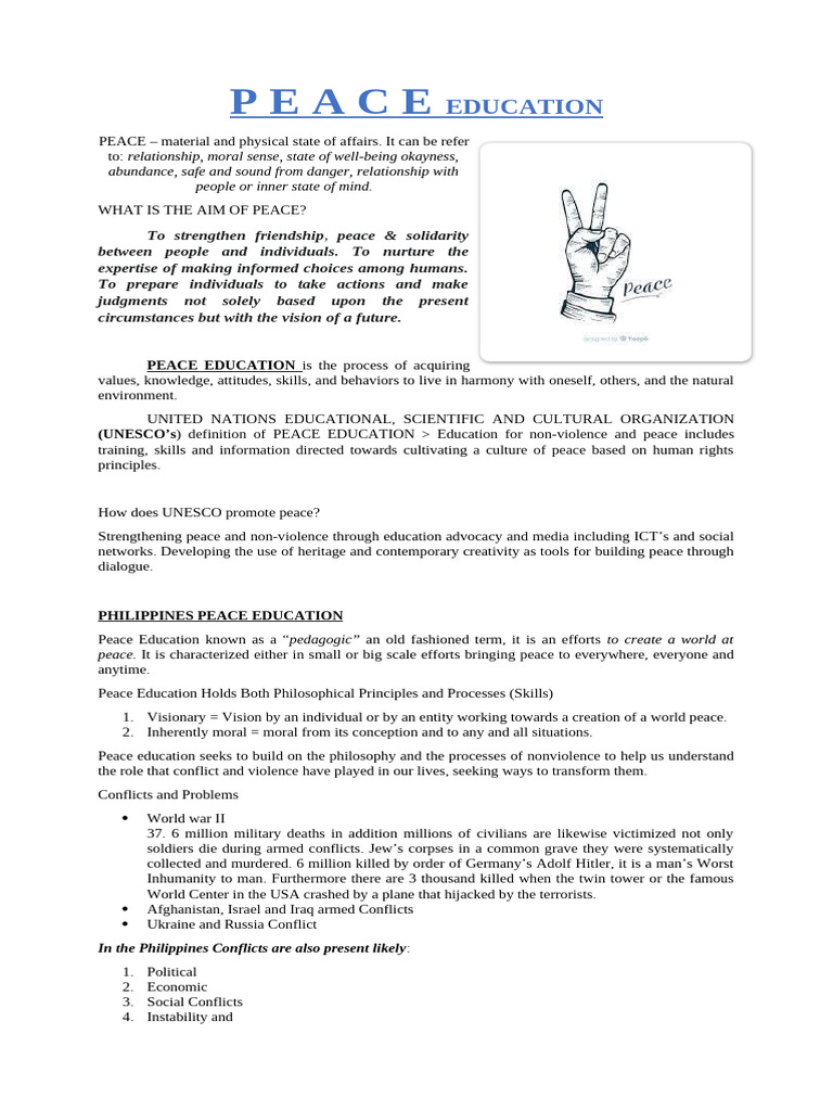 7.-PEACE-EDUCATION-module | PDF | Peace | Social Psychology