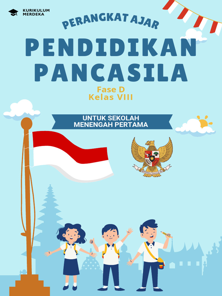 Sampul Buku Modul Ajar Pendidikan Pancasila Biru Ilustratif - 4 | PDF