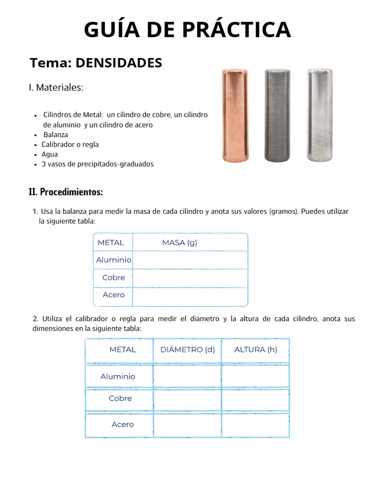 Guía de Práctica-Densidades | PDF