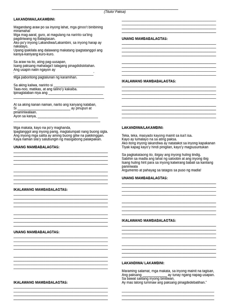 Iskrip Balagtasan | PDF