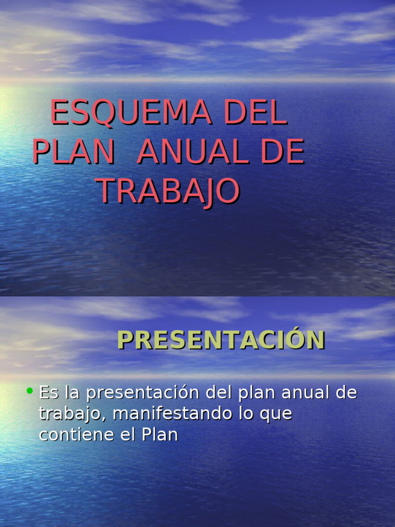 Esquema Del Plan de Anual de Trabajo | PDF | Evaluación