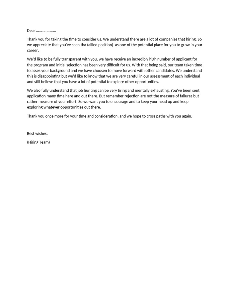 Rejection Letter | PDF