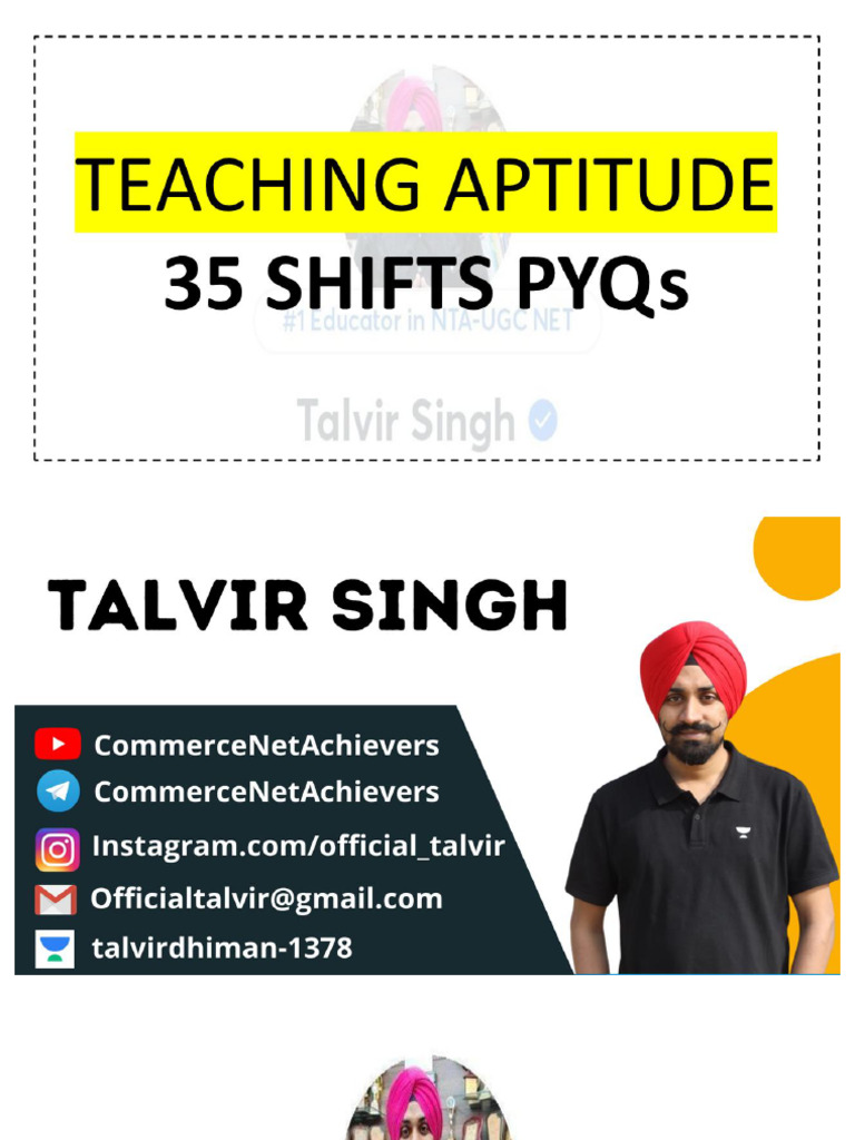 Teaching - 2021-22 Pyqs by Talvir Singh | PDF