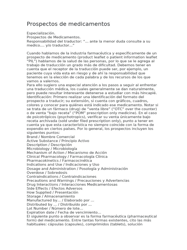Prospectos de Medicamentos | PDF | Medicamentos con receta | Droga anti ...