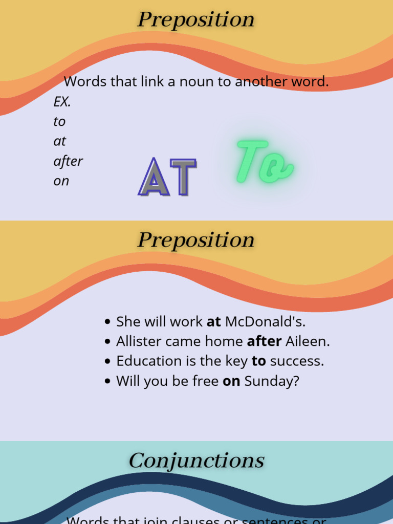 Prepositions, Conjunctions, and Interjections | PDF