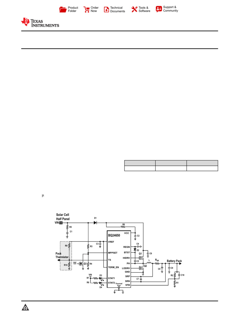 BQ 24650 | PDF | Electrical Components | Electrical Engineering