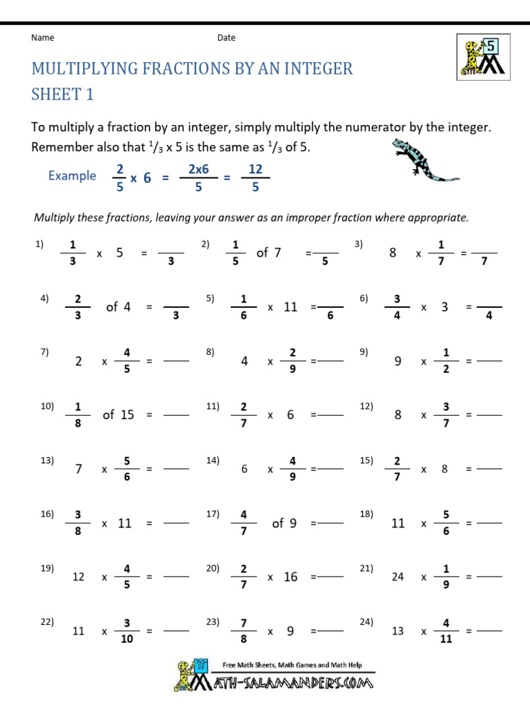 Fraction Multiplication Practice | PDF | Number Theory | Lexicology