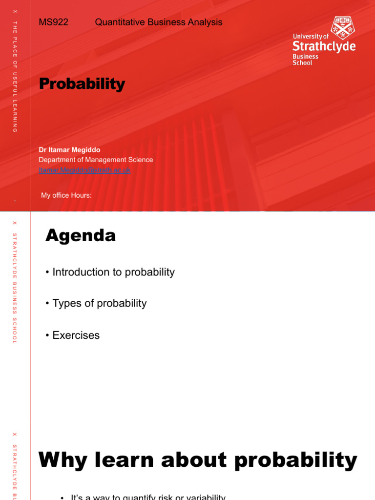 1 - QBA Lecture 2 - Probability | PDF | Probability | Probability Theory