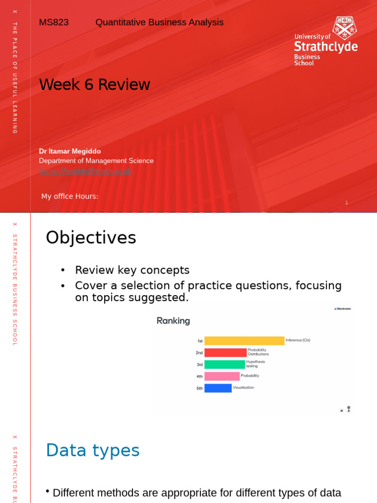 1 - QBA Lecture 6 - Review | PDF | Confidence Interval | Standard Deviation