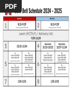 BHS 2024-2025 Bell Schedule FINAL | PDF