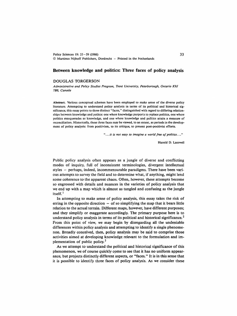 TORGERSON - Between Knowledge and Politics | PDF | Positivism | Science