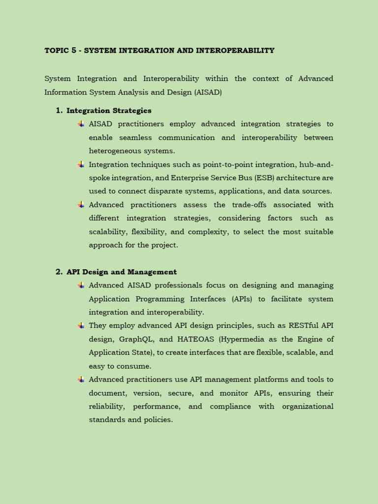 XISAD Topic5 System Integration and Interoperability | PDF ...