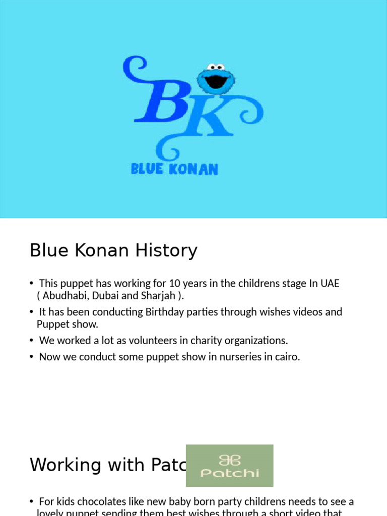 Blue Konan Puppet Shows & Promotions | PDF