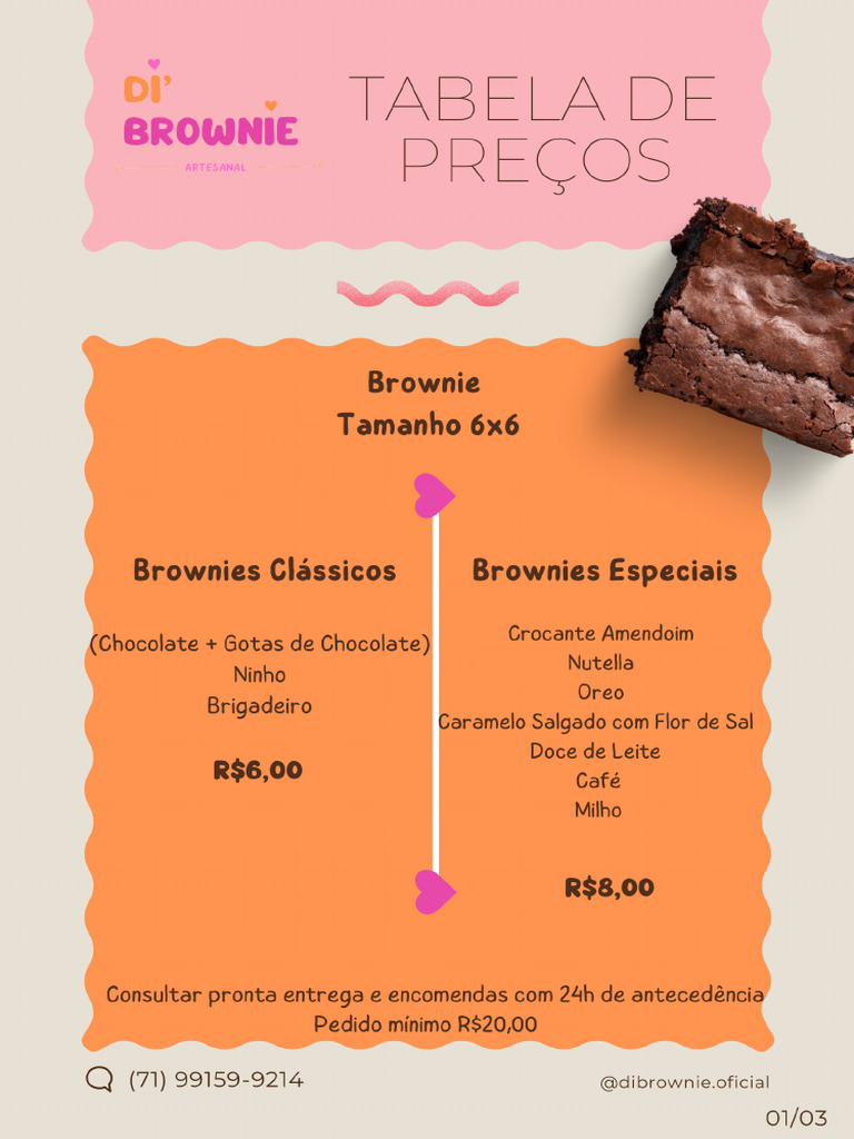 Cardápio Di'Brownie | PDF