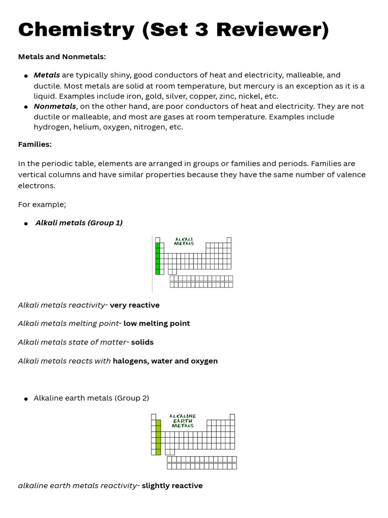 Chemistry Set 3 Reviewer | PDF | Chemistry | Chemical Reactions