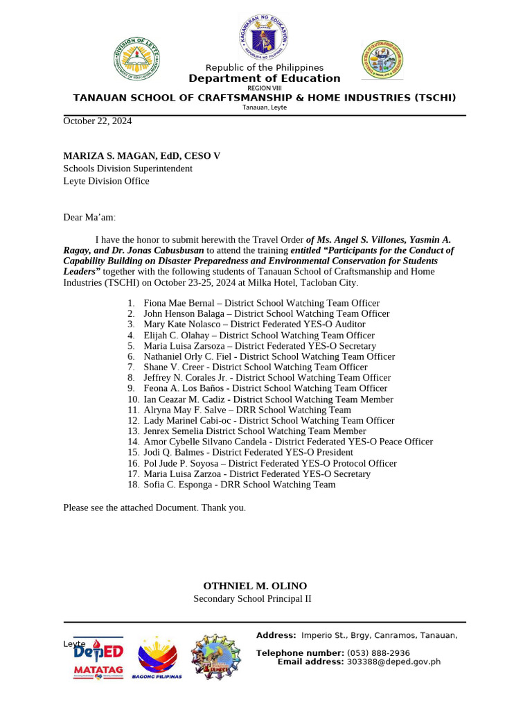 Transmittal2024 W Matatag Logo | PDF | Social Science | Wellness