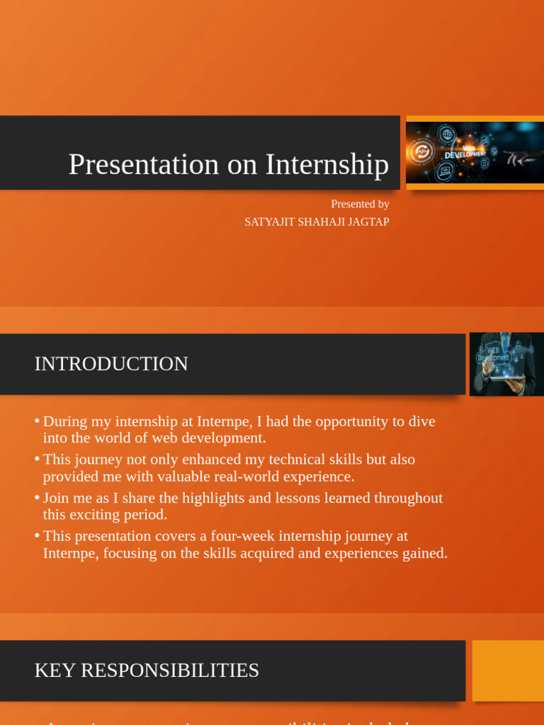 Presentation On Internship | PDF | Java Script | Html