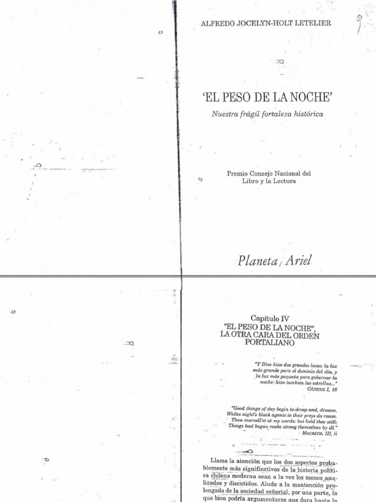 Alfredo Jocelyn Holt, El Peso de La Noche | PDF