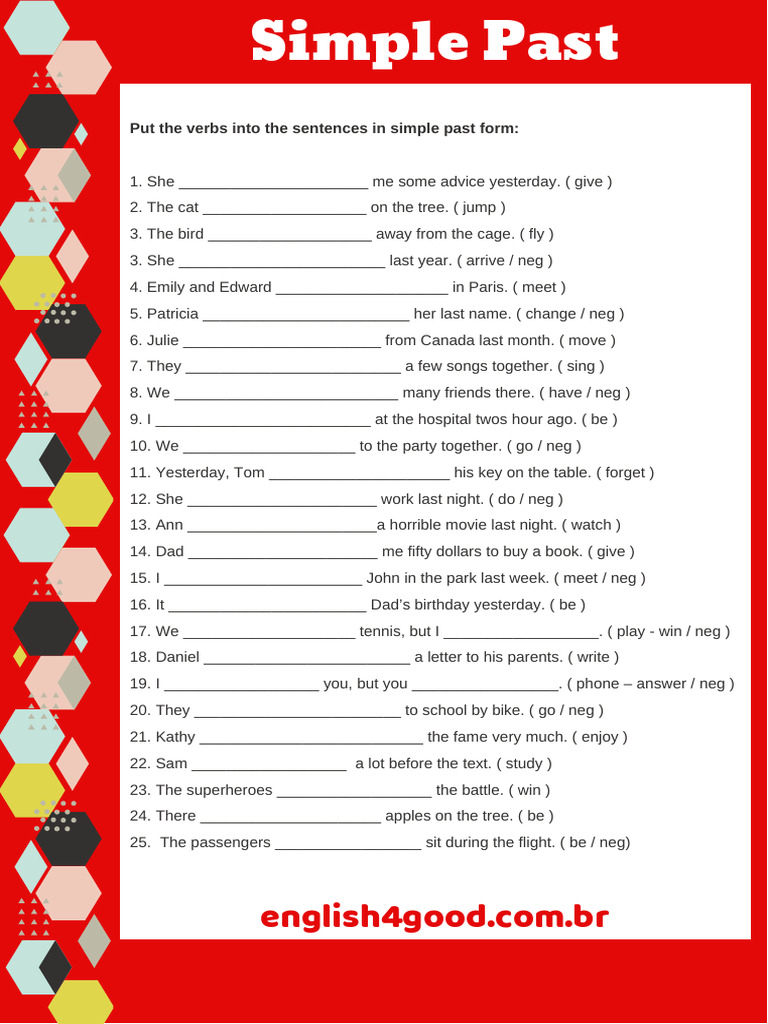Simple Past Tense Exercises | PDF | Language Arts & Discipline