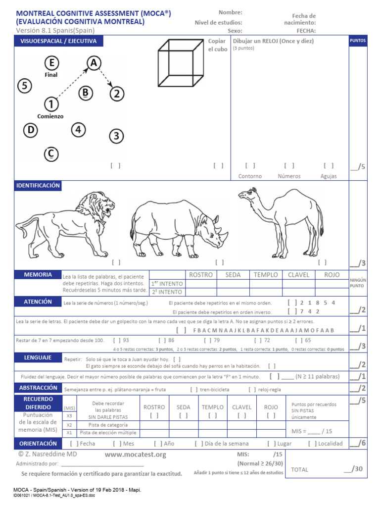 Test Moca Individual | PDF